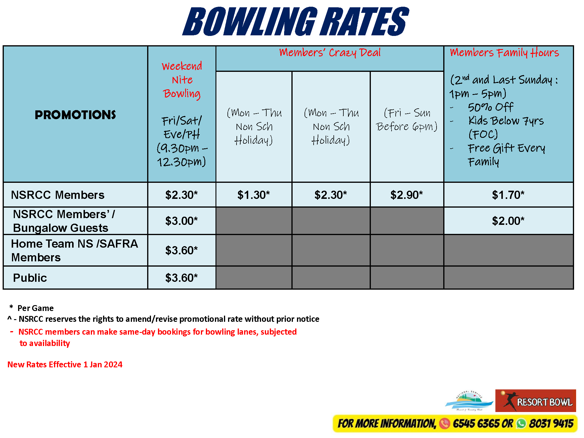 Bowling Rates & Promotions | National Service Resort & Country Club