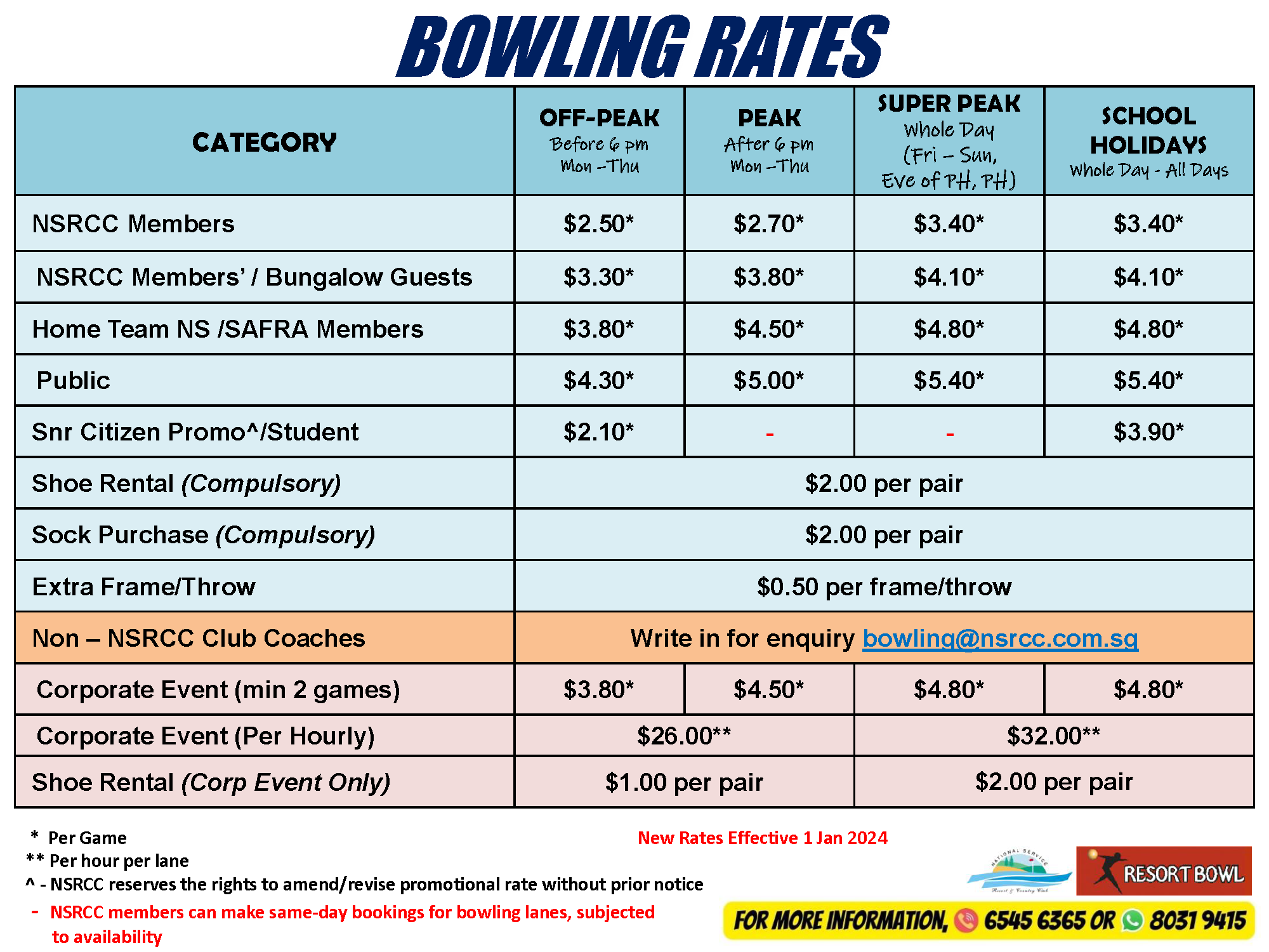 Bowling Rates & Promotions | National Service Resort & Country Club