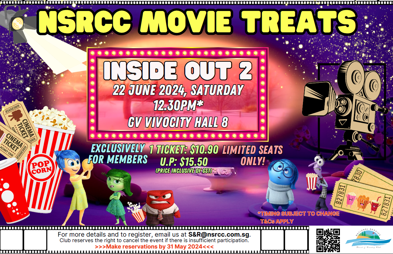 NSRCC Movie Treats: Inside Out 2 | National Service Resort & Country Club