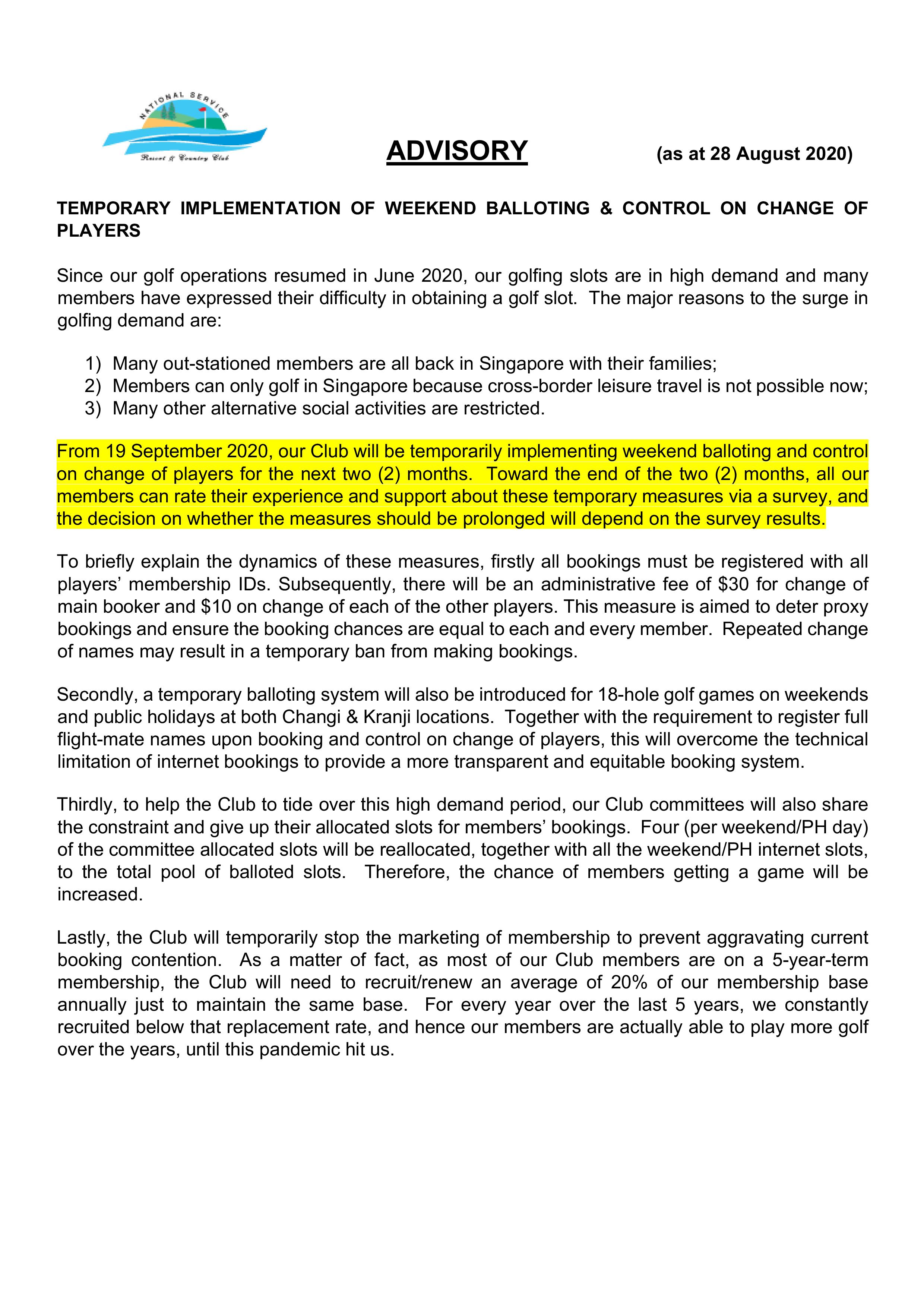 Guide and FAQs to the Temporary Control Measures for Golf Booking ...