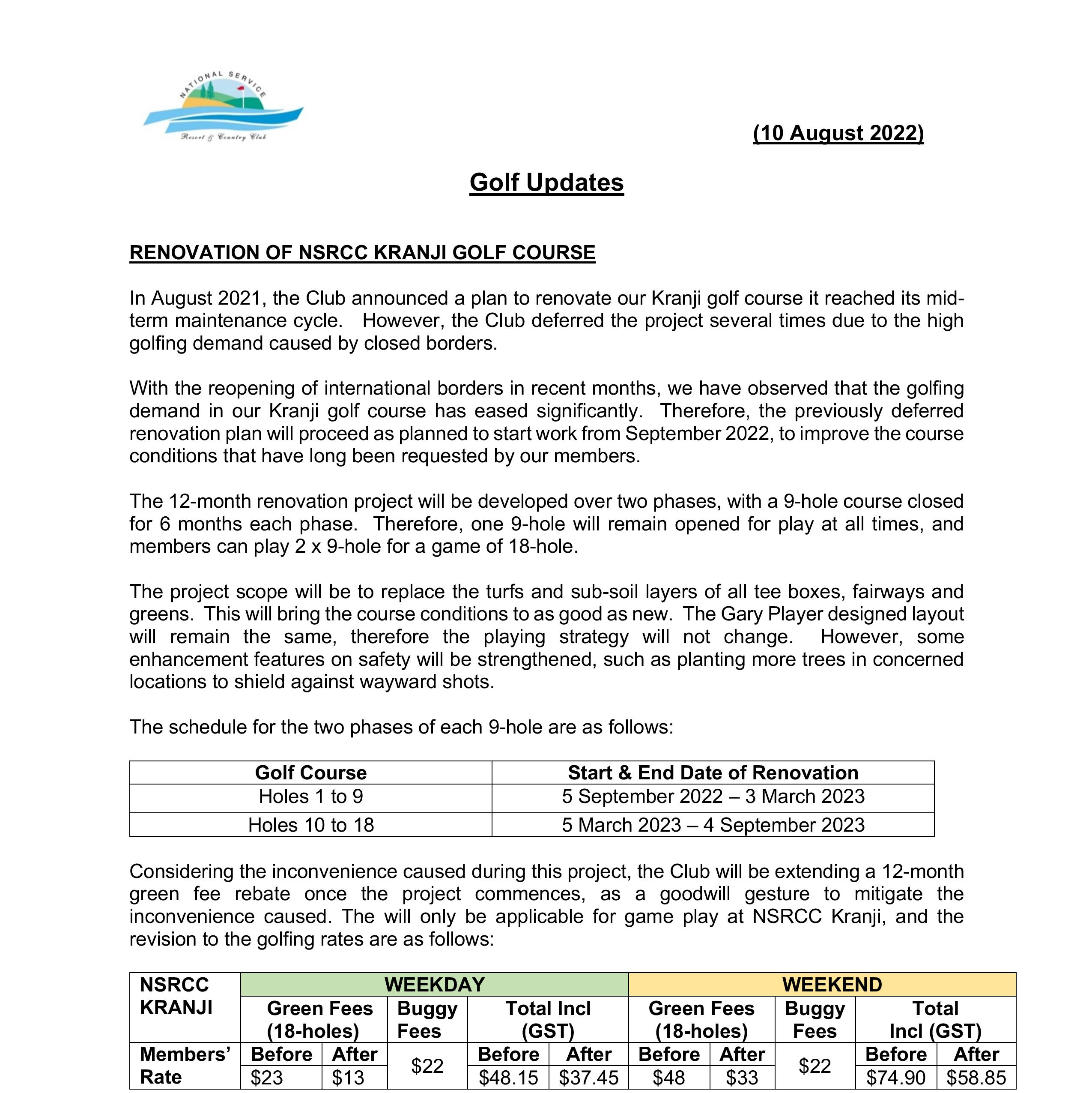 Singapore Golf and Country Club | NSRCC