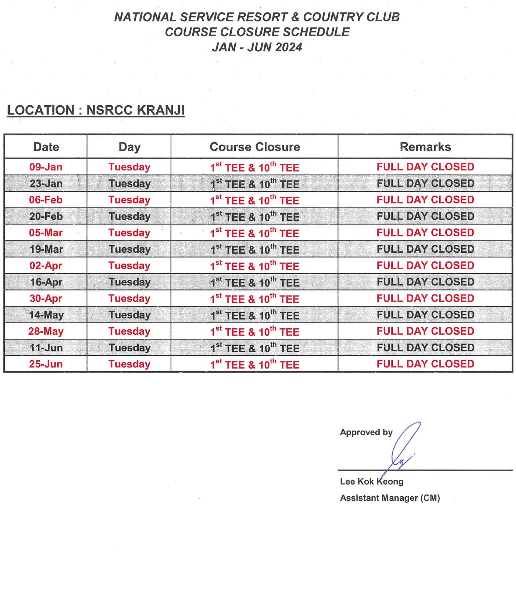 Kranji Golf Course | National Service Resort & Country Club